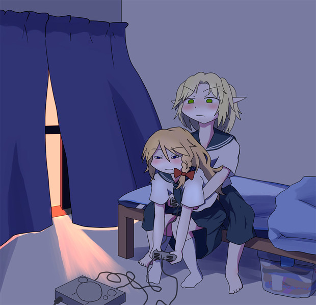 家でゲームをするSZJOKER / ハットリ さんのイラスト - ニコニコ静画 (イラスト)