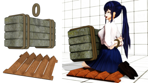 石抱き拷問具【mmdアクセサリ配布あり】 ばんぞく さんのイラスト ニコニコ静画 イラスト