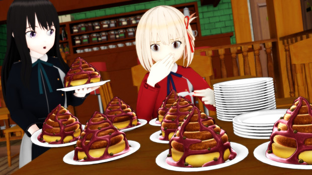 特盛り、たきなのパフェ【第2回mmd静画祭】 ばんぞく さんのイラスト ニコニコ静画 イラスト