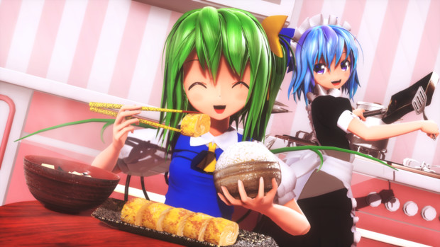 チルノの玉子焼き定食【第2回mmd静画祭】 アンドロメーダ さんのイラスト ニコニコ静画 イラスト