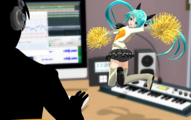 【第2回mmd静画祭】チアフルhbミクさん T Akaishi さんのイラスト ニコニコ静画 イラスト