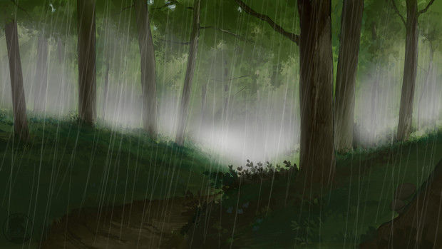 素材「森雨」 とりあたま さんのイラスト ニコニコ静画 イラスト 