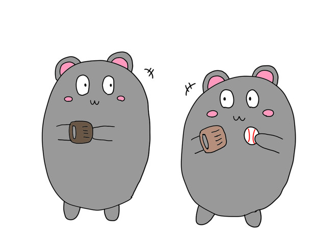 野球を始めた子ねずみたち お絵かきねずみ さんのイラスト ニコニコ静画 イラスト