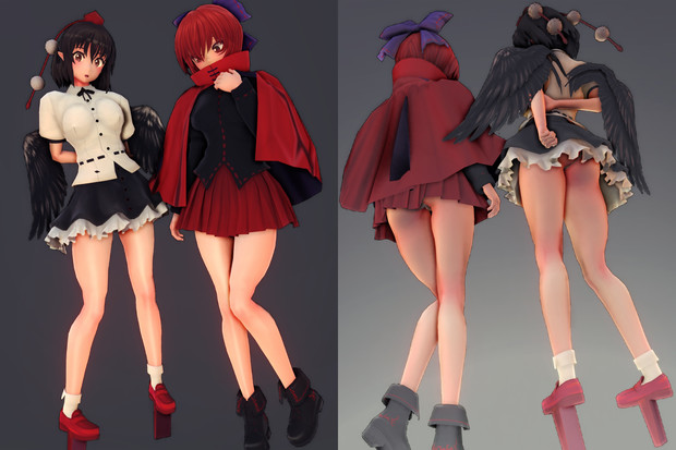 MMD ミニスカートの妖怪 / MIT$U さんのイラスト - ニコニコ静画 (イラスト)