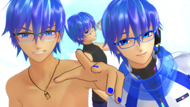 【MMD】KAITO v3【モデル配布】 / ちゃむ(Mu) さんのイラスト - ニコニコ静画 (イラスト)