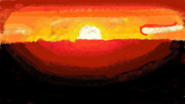 沈みゆく夕日～海～ ※おこめちゃん※ さんのイラスト ニコニコ静画 イラスト