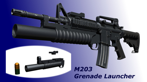 【MMD】M203 Grenade Launcher【モデル配布】 / S.N.D.＠真田まん さんのイラスト - ニコニコ静画 (イラスト)
