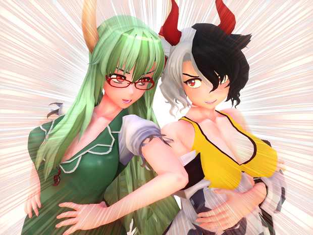 MMD ﾓｰﾓｰ対決？ / MIT$U さんのイラスト - ニコニコ静画 (イラスト)